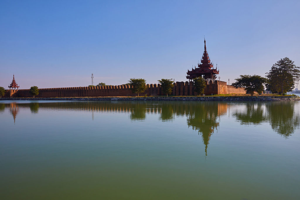 The moat and walls of Mandalay Palace - The Mango Road
